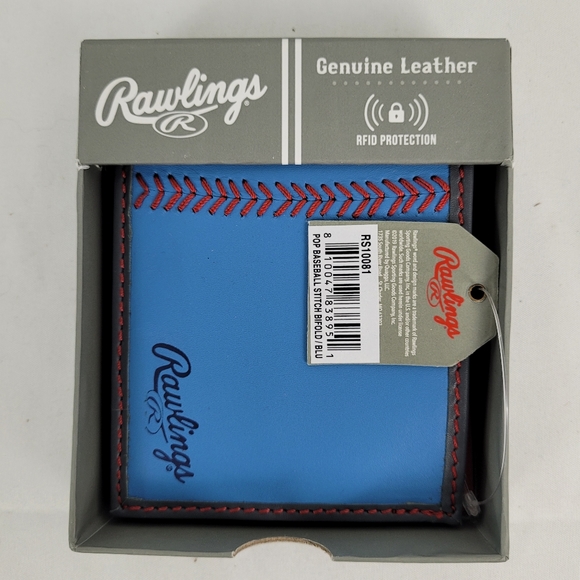 Rawlings | Accessories | Nwt Rawlings Baseball Stitch Leather Bifold ...